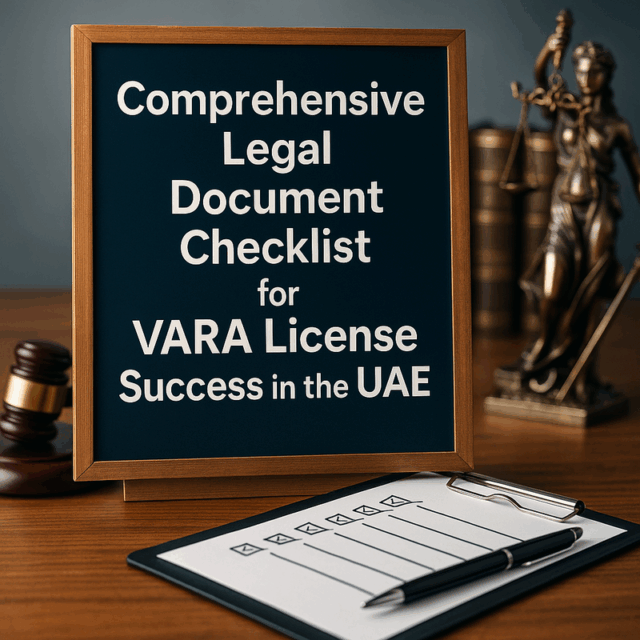 Comprehensive Legal Document Checklist for VARA License Success in the ...